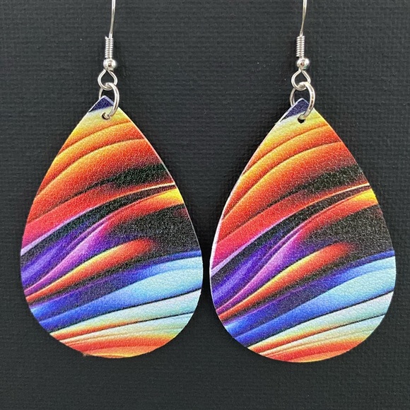 Jewelry | 325 Abstract Artists Wave Dangle Tear Drop Earrings | Poshmark